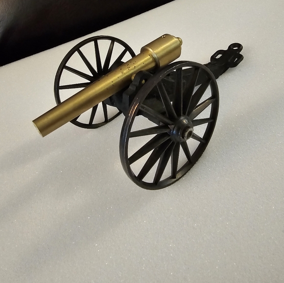unsure | Accents | Brass Barrel And Cast Iron Tabletop Cannon With ...